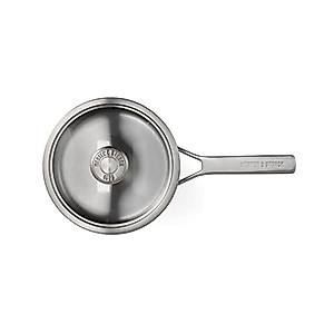 Merten & Storck Tri-Ply Stainless Steel 1.5QT Saucepan Pot with Lid, Professional Cooking, Multi Clad, Measurement Markings, Drip-Free Pouring Edges,Durable Glass Lid, Induction,Oven & Dishwasher Safe