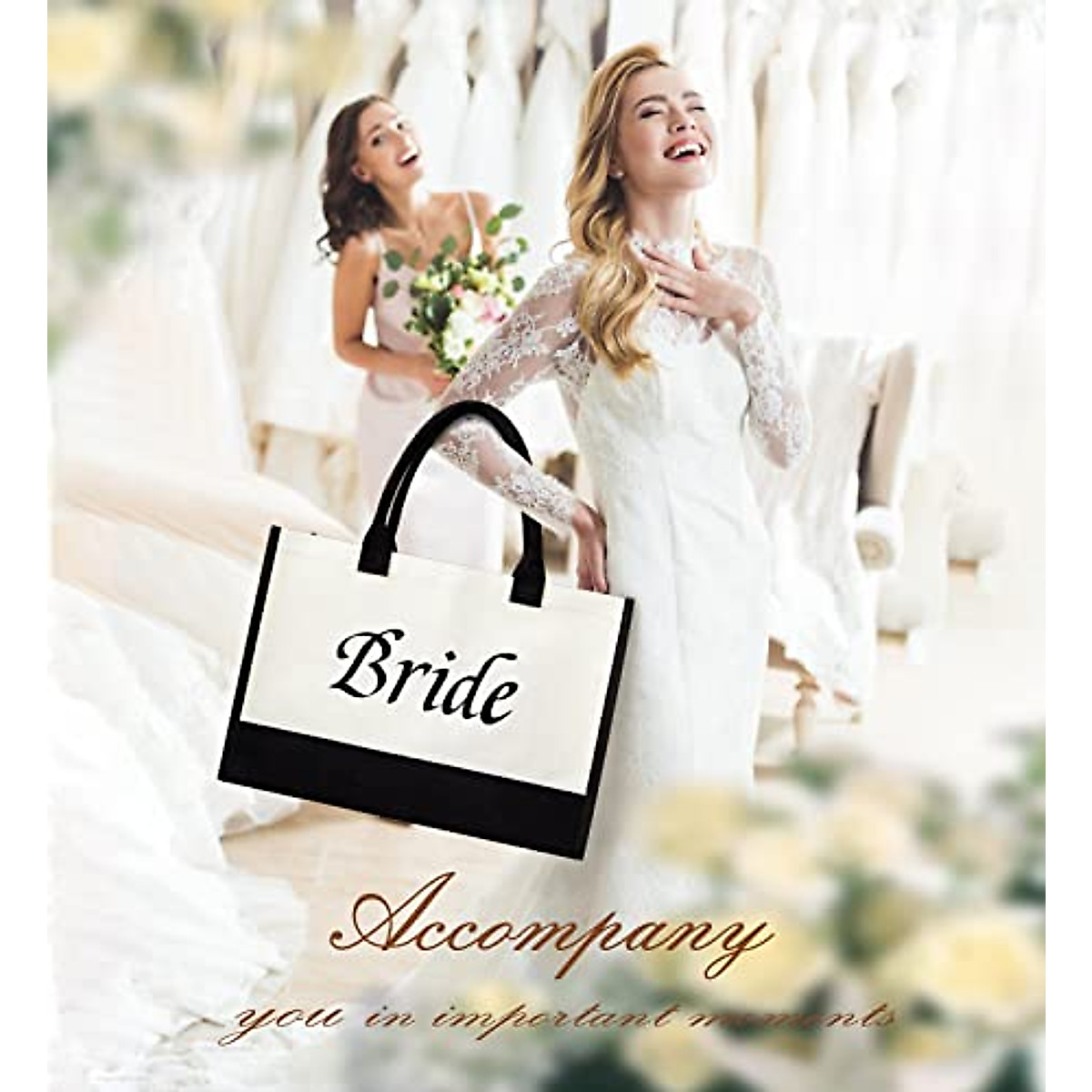 OllarKt Canvas Tote Bag for Women, Engagement Wedding Bride Gifts for Bride, Beach Bags