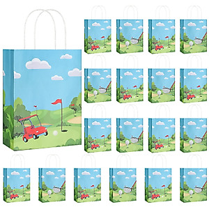 Sinmoe Golf Party Gift Goodie Treat Candy Favor Bags Golf Themed Birthday Party Gift Supplies Paper Bags Decorations Favors(36 Pcs)
