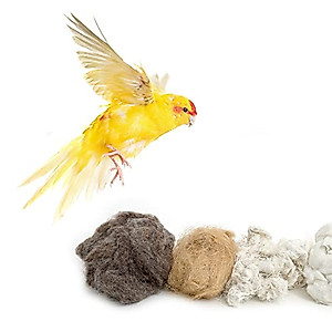 Glaciart One Premium Bird Nesting Material (2.1oz) Small Animal Bedding|Natural Wool, Silk, Cotton & Jute Nesting Materials for Birds, Perfect for Nest Building for Bird Cage or Hamster Bedding