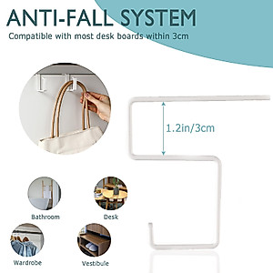 Kwude 2-Pack Aluminium Alloy Nail-Free Hooks for Student Desks, Multi-Purpose Office Bag and Clothes Hooks