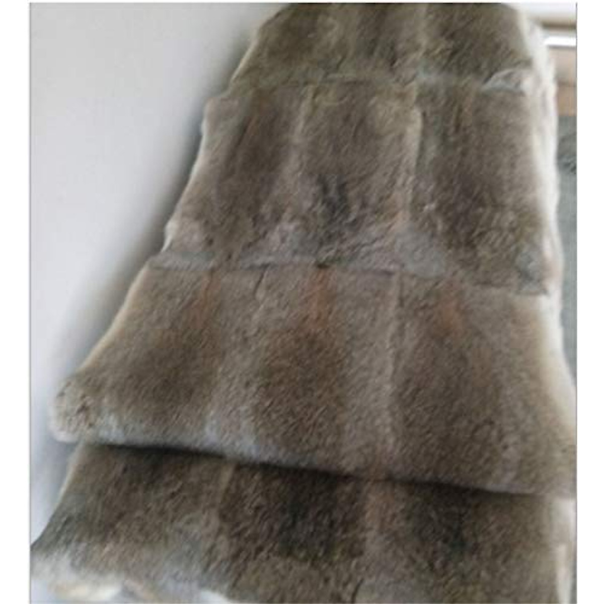 100% Natural Rabbit Fur Bed Throw Blanket,Rug,Rabbit Fur Blankets/Plates Furry Soft Warm Lush Fur Throw Home Decoration Reprocessed DIY Materials (21.65" x 43.3" Straw Yellow)