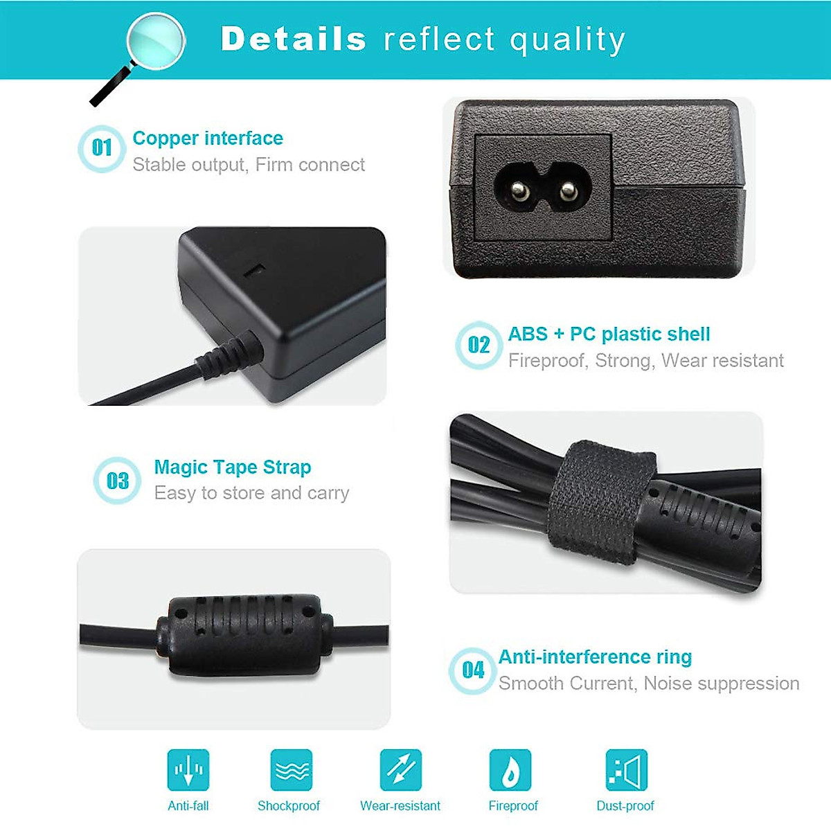 19.5V Adapter Charger Power Cord for Sony Bravia TV KDL-55 KDL-48 KDL-42 KDL-40 KDL-32 W700B W600B W800B KDL-40R510C KDL-40W650D KDL48W590B KDL55W650D KDL-48W650D KDL-42W650A KDL40W600B KDL-32W700B