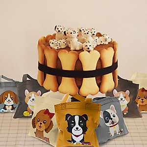 BANBALLON 20 PCS Dog Party Favor Bags Puppy Non-Woven Gift Bags Treat Gift Bags For Kid Birthday Party Dog Theme Party Baby Shower Goodie Bags Supplies