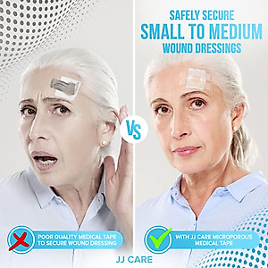 JJ CARE Micropore Tape [Pack of 14], 1” x 10 Yards, Breathable Paper Tape Medical Use, Latex-Free Paper Surgical Tape, Individually Boxed Paper Bandage Tape Rolls