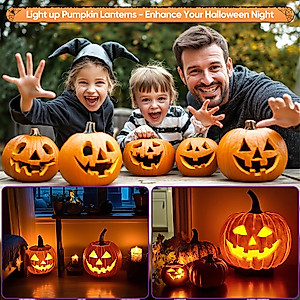 Halloween Pumpkin Carving Kit Tools: 30PCS Pumpkin Carving Tools Set includes 22 Stainless Steel Stencils, Hammer, Spoon, Carve Knife, Candles, Halloween Gifts DIY Pumpkin Decorating Kit Safe for Kids