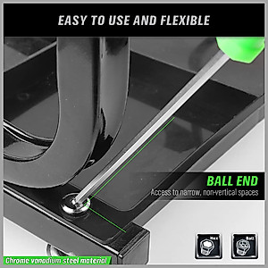 SWANLAKE 18-Piece T-Handle allen wrench set, Inch/Metric Long Arm Ball End Hex Key Wrench Set, MM(1.5mm-10mm) SAE(1/16"-3/8")