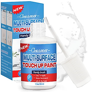 White Touch Up Paint, Multi-Surface Touch Up Paint Pen for Chips and Scratches, White Paint for Walls, for Wall Enamel Furniture Appliance Porcelain Cabinet Bath (Semi-Gloss)