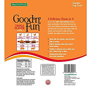 Good'N'Fun Triple Flavored Rawhide Kabobs for Dogs