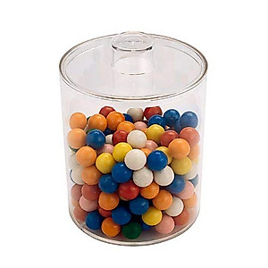 Pioneer Plastics 277C Clear Round Plastic Container with Lid, 4.0625" W x 4.75" H, Pack of 4