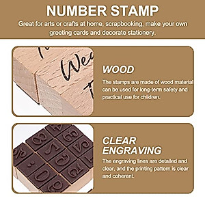 Kisangel 32Pcs Rubber Wooden Stamps Number Week Months Stamps Vintage Journal Stamps for Scrapbooking Diary Planner (Number+ Week+ Month)
