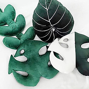Togtlafil 3D Leaf Plush Throw Pillow Decoration Pillow, Soft Accent Tropical Monstera Cushion for Home Decor, Living Room