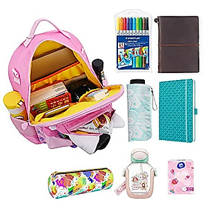 Charming Kids Cat Backpack with Lunch Box Set - For Preschool, Kindergarten, Elementary School Girls (Ages 3-8), Medium Size (15", 7.4L)