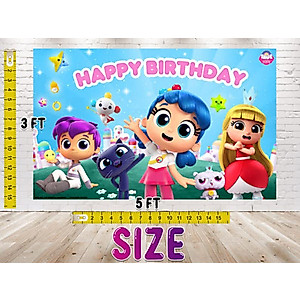 5x3 FT True and The Rainbow Kingdom Birthday Party Backdrop for Theme Party Decorations Banner
