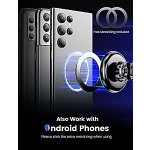 eSamcore for Magsafe Car Mount, Car Cell Phone Holder Retractable Car Magnetic Phone Mount for Dashboard/Vent/Windshield, Car Mount Magnet for iPhone 12/13/ 14 Pro Max and Magsafe Case