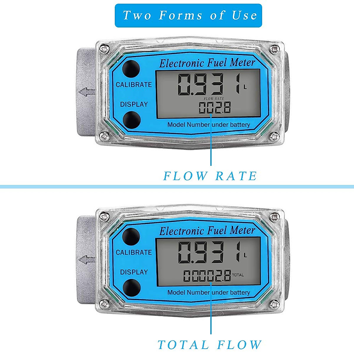 Digital Turbine Flow Meter,1″ Digital LCD Display with NPT Counter Gas Oil Fuel Flowmeter,Pump Flow Meter,Diesel Fuel Flow Meter for Measure Diesel, Kerosene, Gasoline