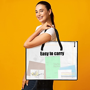 EOOUT 4pcs 19x25 Inches Art Portfolio Bags, Portfolio Folder for Artwork, Posters Storage Bag with Zipper and Handle Mesh Folder Organizers for Poster, Scrapbook, Keepsake and Bulletin Board