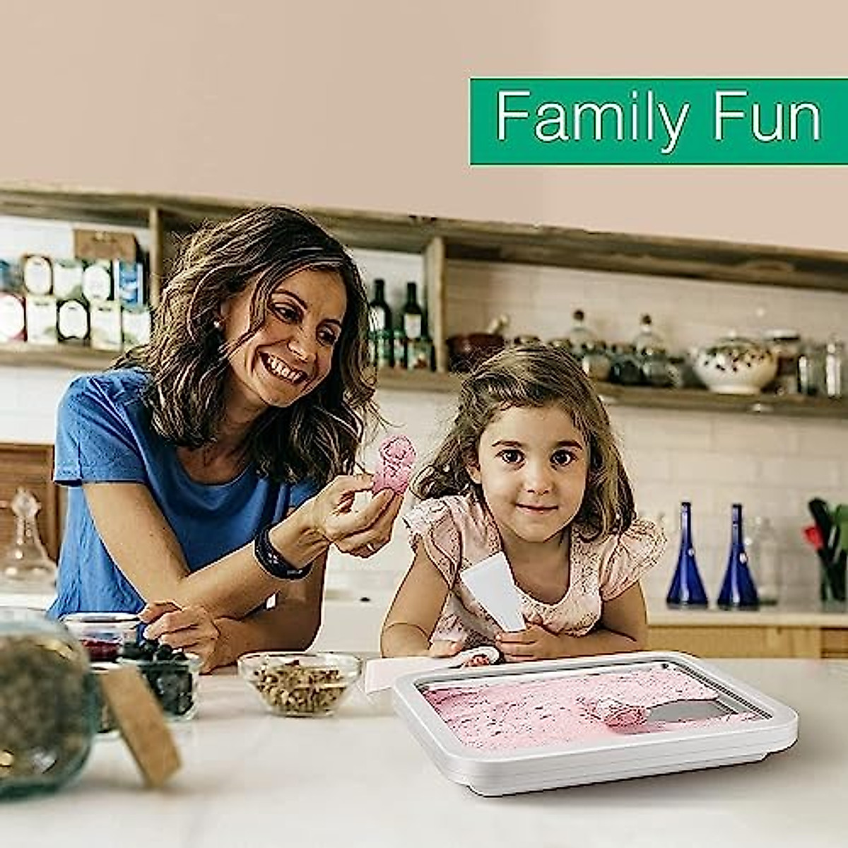 Roller Ice Cream Maker - Stainless Steel - 10 * 8 inch Family Large Size, DIY Soft Serve Machine for Homemade Ice Cream, Frozen Yogurt, Rolled Ice Cream