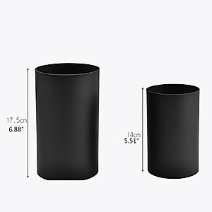 FUNCOCO Kitchen Utensil Holder, Kitchen Utensil Holder Black Plastic Cylinder Storage Tableware Drying Canister, Small