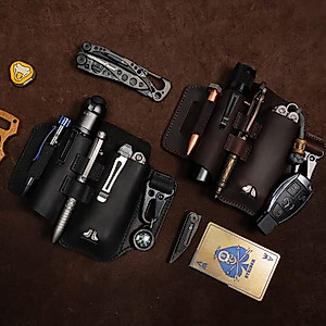 VIPERADE PJ35 Multitool Sheath for Belt, Leather EDC Pocket Organizer for Men, EDC Leather Sheath, EDC Belt Organizer