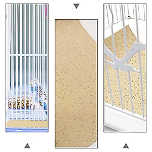 NUOBESTY 10 Sheets Bird Cage Gravel Paper Parrot Cage Sandpapers Cushion Pad Pet Animal Bedding Accessories for Parakeets Cockatiels Conures Claw Grinding Random Color |16.92x11.02 inch