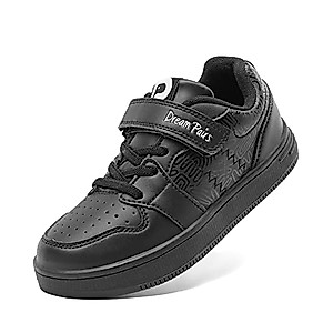 DREAM PAIRS Boys Girls Toddler Sneakers Kids Casual Lightweight Tennis Walking Shoes Black Size 2 Little Kid SDFS2211K