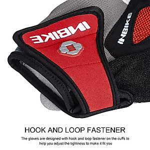 INBIKE 5mm Gel Pad Half Finger Bike Bicycle Cycling Gloves Red X-Large