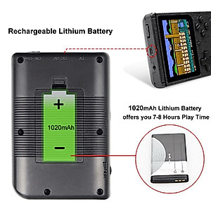 Triyilove Handheld Game Console, Retro Game Console with 500 Classic FC Games 3 Inch Screen 1020mAh Rechargeable Battery Portable Game Console Support TV Connection & 2 Players for Kids Adults (Blue)