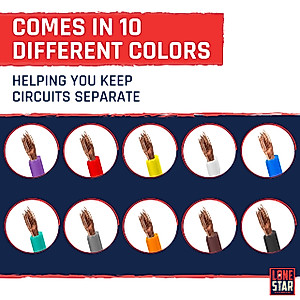 Lonestar 16 Gauge Primary Wire - 10 Roll Assorted Colors - 100 Ft of Copper Clad Aluminum Wire per Roll | Texas Based American Business