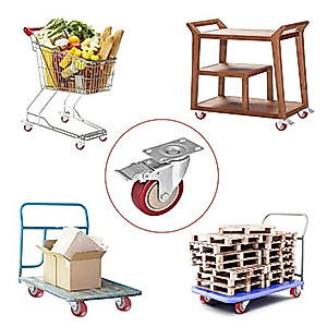 4 inch Heavy Duty Casters Load 1800lbs,Lockable Bearing Caster Wheels with Brakes,Swivel Casters for Furniture and Workbench，Set of 4 (Free Screws)