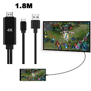 USB-C to 4K HDMI Adapter AV Cable TV Video Hub Type-C Charger Port Projector Converter Compatible with TCL 20S, 20 SE, Pro 5G
