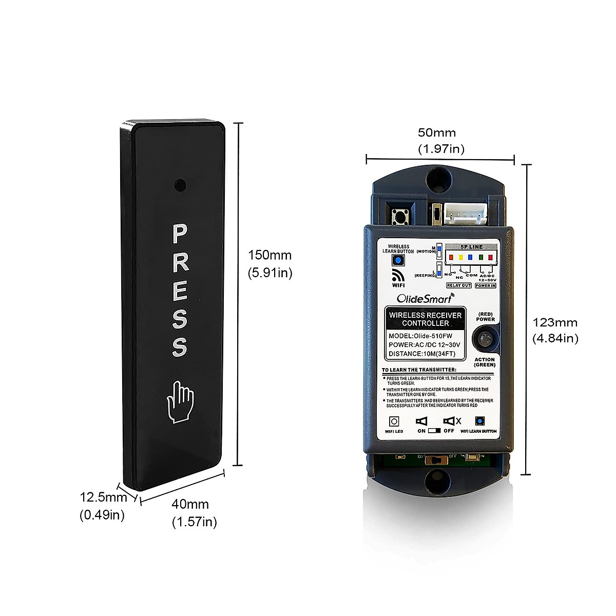 Smart WiFi APP Control Automatic Door Opener by Olideauto,WiFi Built in Receiver Olide-510FW,Compatible with Alexa,Google Assistant Voice Control Auto Door with Wireless Push Panels