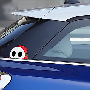 Gtkauzy-Cartoon Shy Guy Peeker Car Sticker Decal JDM Window Car Bumper Graffiti Decoration