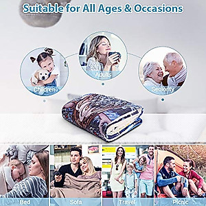 YunTu Owl Blanket Owl Gifts for Owl Lovers Women Owl Gifts for Girls Super Soft Sherpa Owl Throw Blankets 50x60 (Blue)