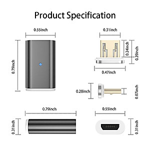 N. NETDOT Gen10 Magnetic Micro-USB to Micro-USB Adapter Converter(2 Pack Black)