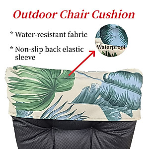 Waterproof Outdoor Lounge Chair Cushion 65 Inch-Sun Patio Chaise Lounger Cushion with Ties and Top Cover,Non-Slip Rocking Chair Swing Bench Cushion For Indoor/Outdoor Furniture (Hawaiian, 65 inch)