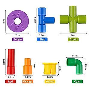 Wondertoys 72 Piece Pipe Toys for Kids Multicolor Pipe Tube Building Blocks Educational STEM Construction Learning Toys with Wheels Baseplate for All Ages Kids