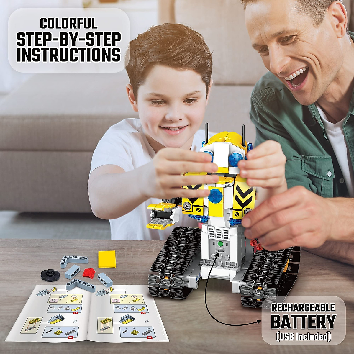 Remote Control Robot Building Kits with Remote & App - 385-Pcs Brick Blocks | Kids Learning Educational Science STEM Toys Building Toys for Girls and Boys Ages 6, 7, 8, 9, 10, 11, 12+ Years Old