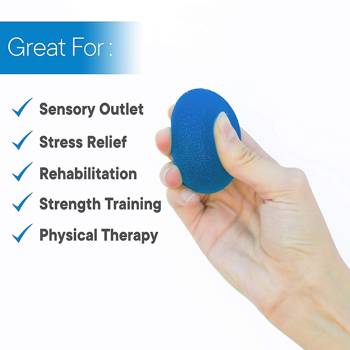 RMS 4-Pack Hand Exercise Balls - Physical & Occupational Therapy Kit for Strengthening Grip & Reducing Stiffness - Arthritis Pain Relief Exerciser for Rehabilitation, Fidget, Stress Relief