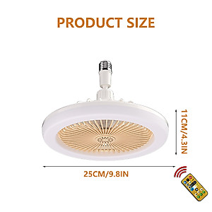 ADKBO Ceiling Fan with Light, Low Profile Ceiling Fan Light with Remote, Adjustable Directional Modern LED Light Bulb Fan for Living Room, Kitchen (Modern, Gray)