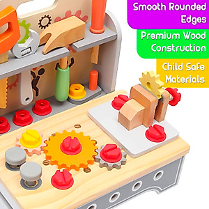 Montessori Mama Kids Tool Set Montessori Toys for 3 Year Old Boys Girls | Construction Toys Tool Set | Real Tools for Kids Toys for 3+ Year Old Boys Girl | Gifts for 3 Year Old Boys