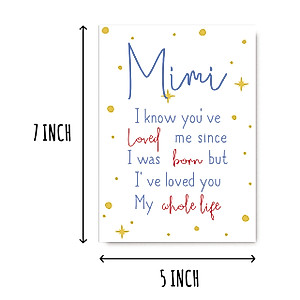 EruditeGifts Mimi I Know You've Loved Me Since - Birthday Card For Mimi - Mimi's Day Card - Cute Birthday Card For Mimi From Kids - New Mimi Birthday Cards, 5 x 7 inches