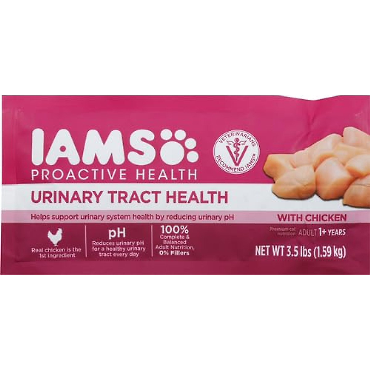 IAMS PROACTIVE HEALTH Adult Urinary Tract Healthy Dry Cat Food with Chicken Cat Kibble, 3.5 lb. Bag