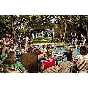 Backyard Theater Kit | Recreation Series System | 9' Front and Rear Projection Screen with 1080p HD Savi 4000 Lumen Projector, Sound System, Streaming Device w/WiFi (EZ-950)