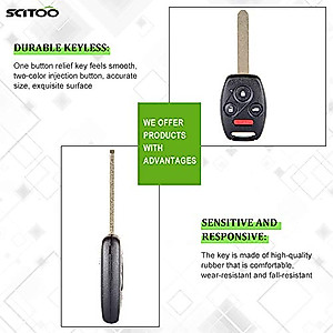 SCITOO 1X Keyless Entry Remote Control Key Fob fits 2008-2012 for Honda for Accord 2009-2015 for Honda for Pilot 5WK4930