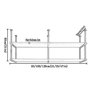 NERDOH Ceiling Shelf Brackets 2 Layer,Hanging Wooden Ceiling Shelf Wine Rack,Storage Rack and Shelves for Bars/Restaurants/Kitchens Storage,6 Sizes