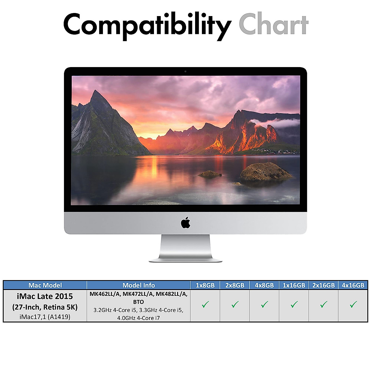 A-Tech 16GB (2x8GB) RAM for Apple iMac Late 2015 27 inch Retina 5K | DDR3L 1866MHz / 1867MHz PC3L-14900 1.35V 204-Pin SODIMM Memory Upgrade Kit
