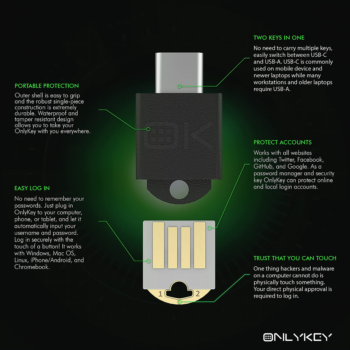 OnlyKey Duo - The Best Protection for All of Your USB-C and USB-A Devices