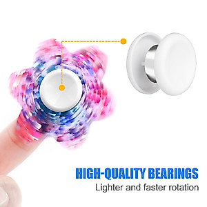 NiArt Fidget Spinner Toy DIY Bearing with Caps Set 22-Pack, MR137 0.5" Single-Sealed Chrome Steel Bearing Balls Replacement High Speed 13mmx7mmx4mm Epoxy Resin Casting Craft Skateboard Stress Reliever