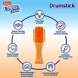 Hartz Chew ‘n Clean Chew Toy and Treat in One Chicken Flavored Drumstick Dog Toy, Small
